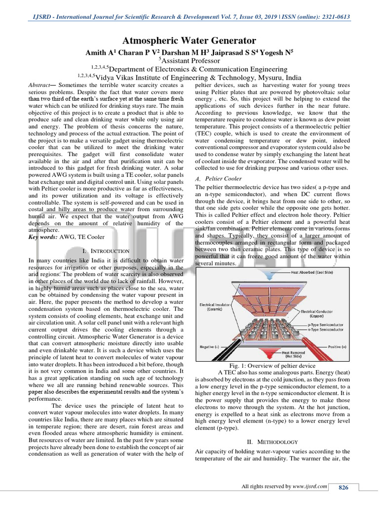 Atmospheric Water Generator | PDF | Water | Humidity