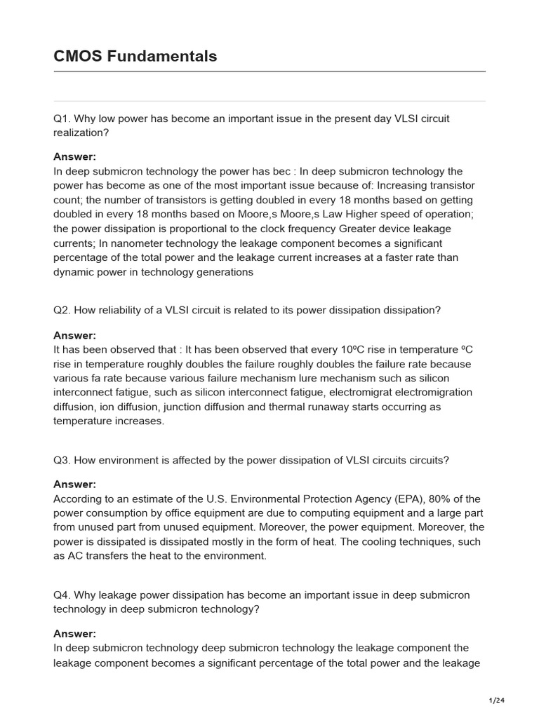 CMOS Fundamentals | PDF | Cmos | Field Effect Transistor