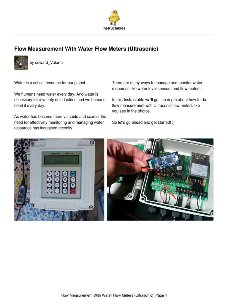 Flow Measurement With Water Flow Meters Ultrasonic | PDF | Flow Measurement | Computing