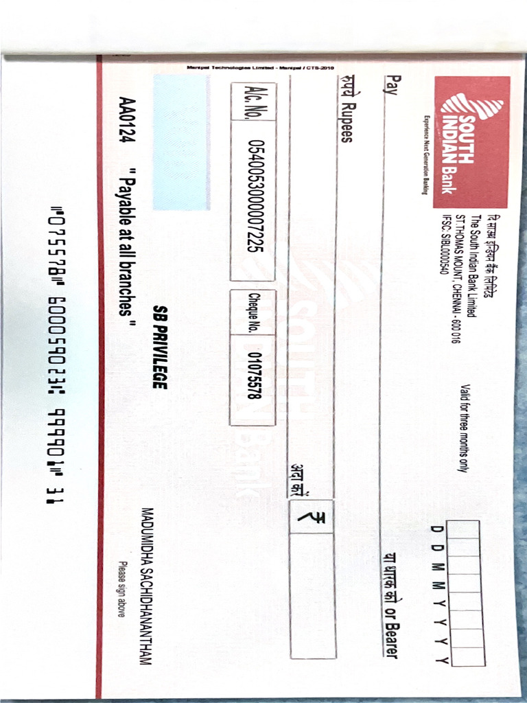 Cheque Book | PDF