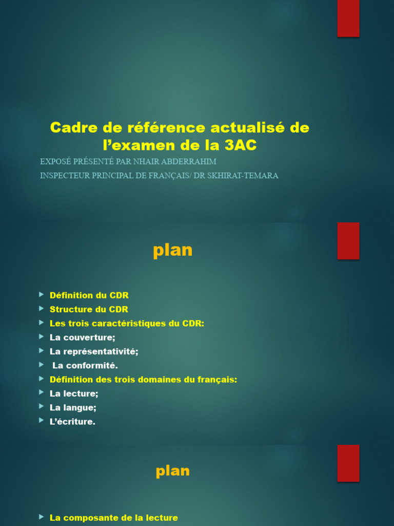 3AC Cadre de Référence Actualise de L'examen de La | PDF
