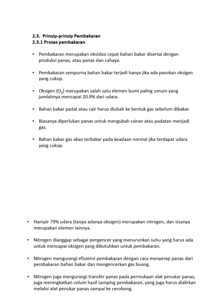 Proses Pembakaran dan Efisiensinya | PDF
