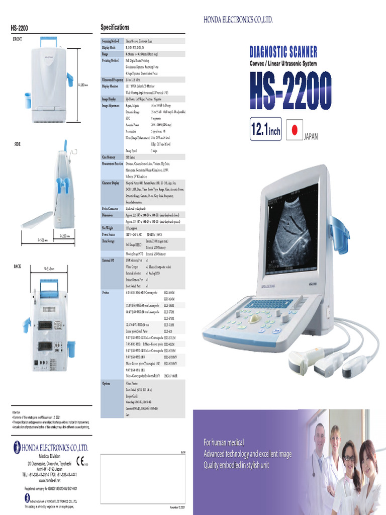 Honda HS-2200 Diagnostic Scanner - Specification | PDF