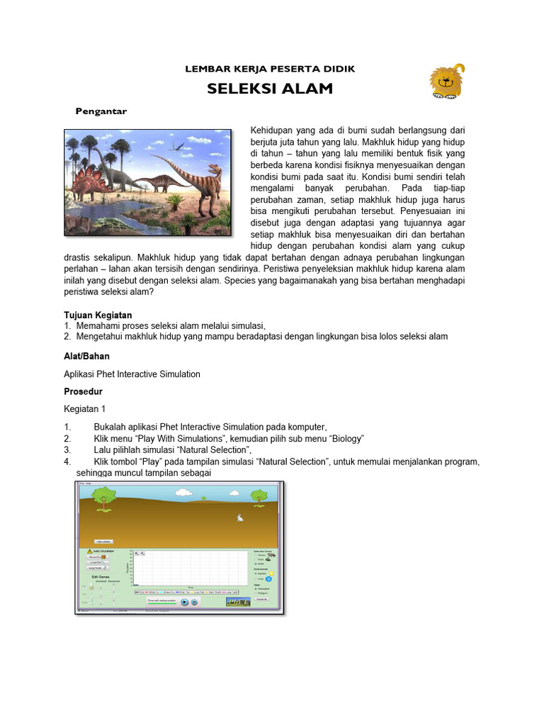 LKPD Seleksi Alam Marfuah | PDF