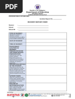 INCiDENT REPORT Template Deped Phil | PDF