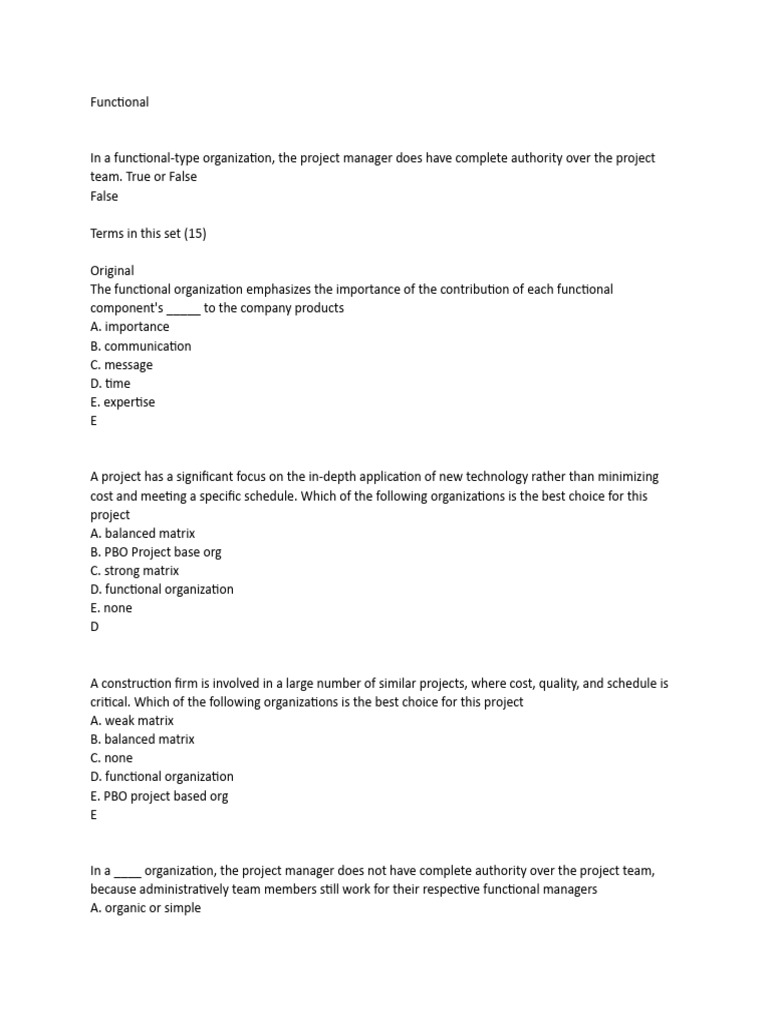 Functional Organizational Structure Overview | PDF | Organizational ...