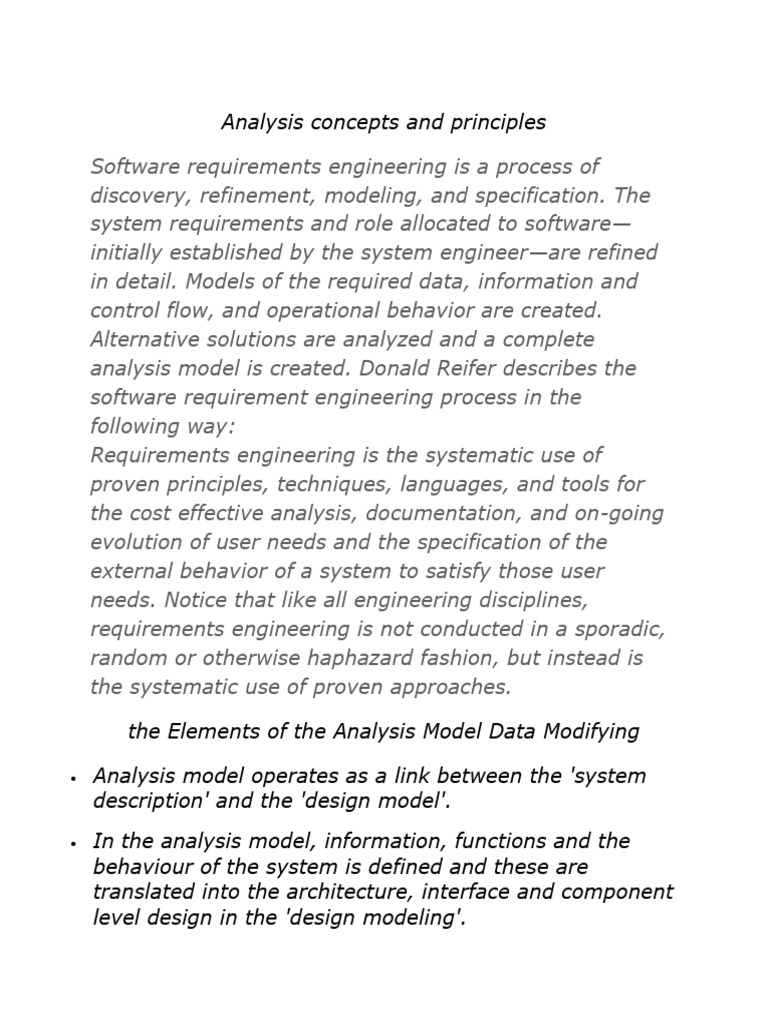 Analysis Concepts and Principles | PDF | Conceptual Model | Software Prototyping