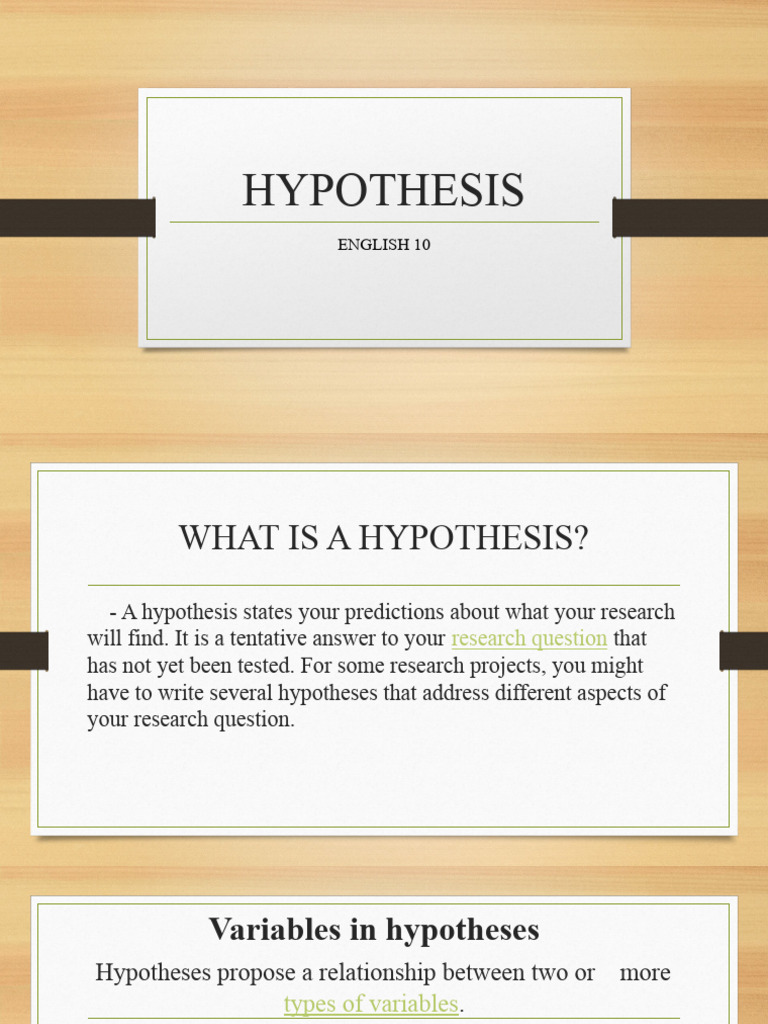 Hypothesis Report | PDF | Hypothesis | Null Hypothesis