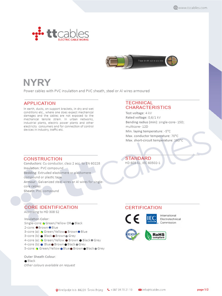 TDS Nyry | PDF | Insulator (Electricity) | Electrical Conductor