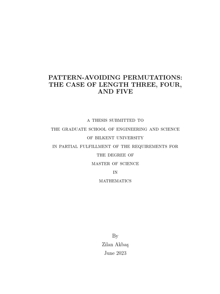 Pattern-Avoiding Permutations: The Case of Length Three, Four, and Five | PDF