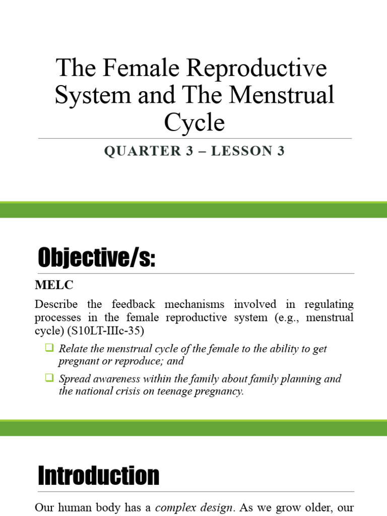 Q3 Lesson 3 The Female Reproductive Feedback Mechanism | PDF ...