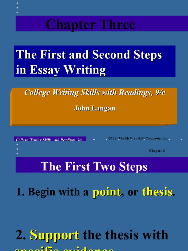 Essay Writing: Thesis and Support Steps | PDF