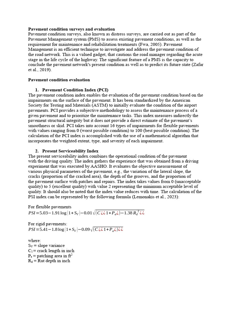 Pavement Evaluation Techniques | PDF