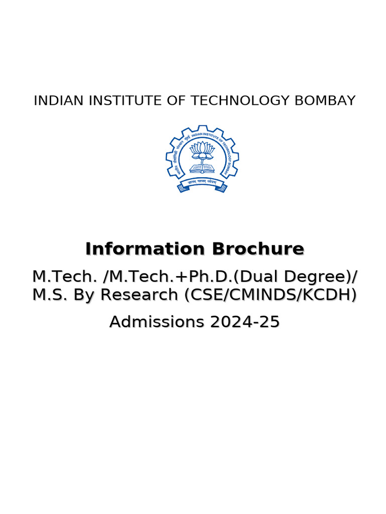 Mtech Brouchure 2024-25 | PDF | Doctor Of Philosophy | Engineering