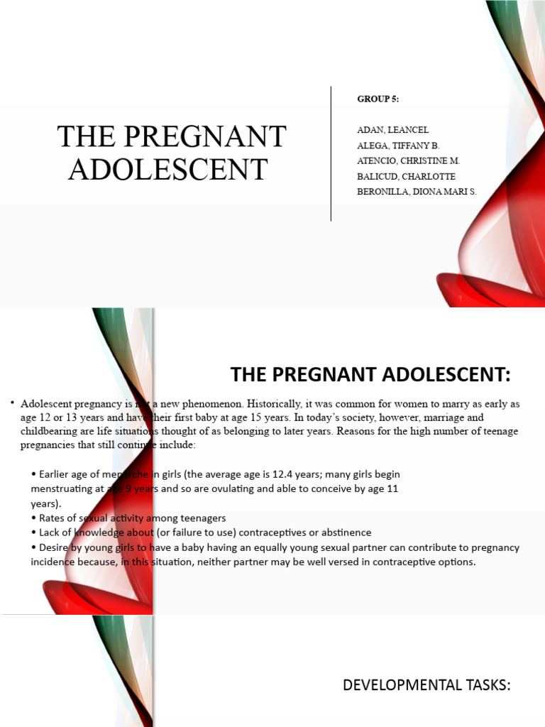 The Pregnant Adolescent | PDF | Childbirth | Pregnancy
