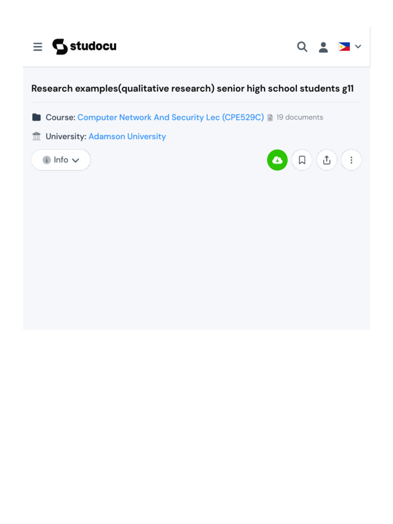 Research Examples (Qualitative Research) Senior High School Students ...