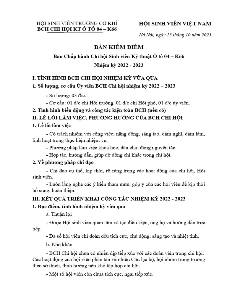 BẢN-KIỂM-ĐIỂM-oto 4 k66 | PDF