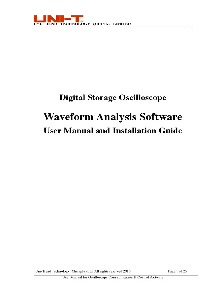 Waveform Analysis Software User Manual V1 1 Pdf Electronic Filter