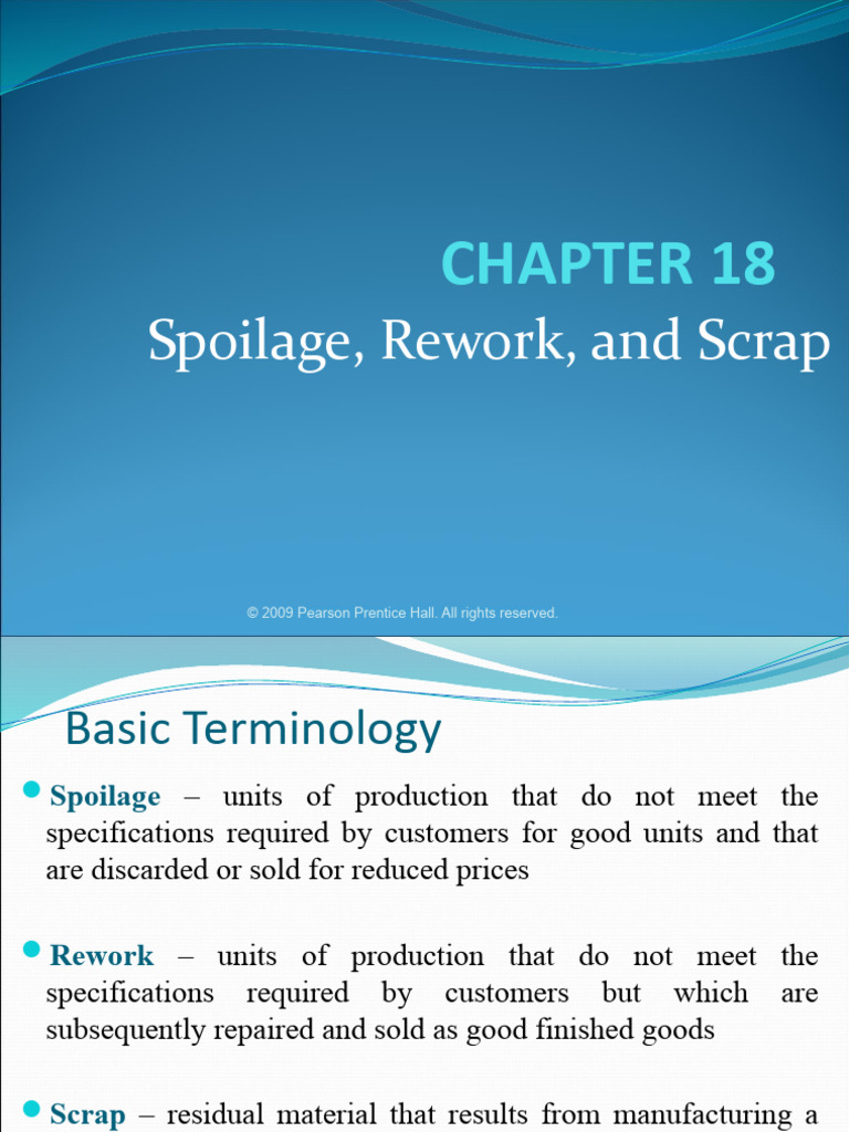 Chapt 19 Spoilage Rework and Scarp | PDF | Scrap | Business