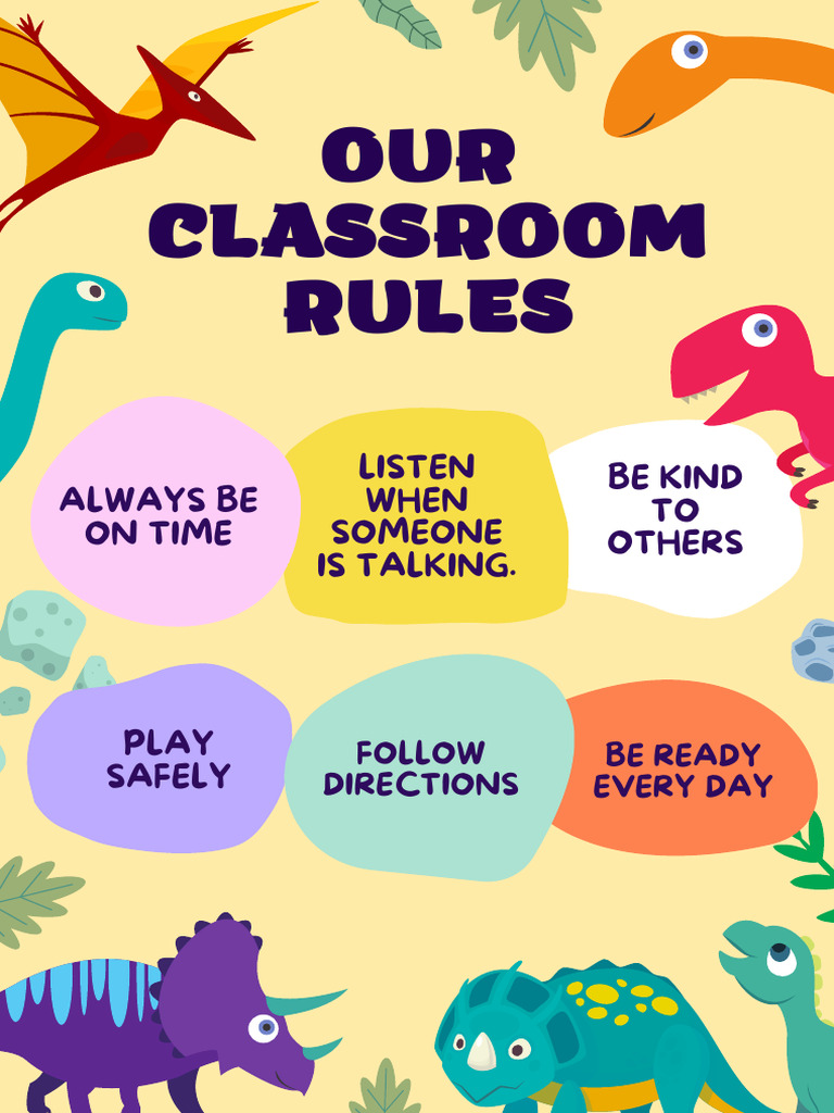 Our Classroom Rules Dinosaurs Theme | PDF