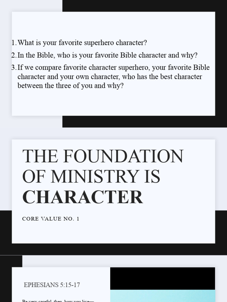 The Foundation of Ministry Is Character | PDF | God | Jesus