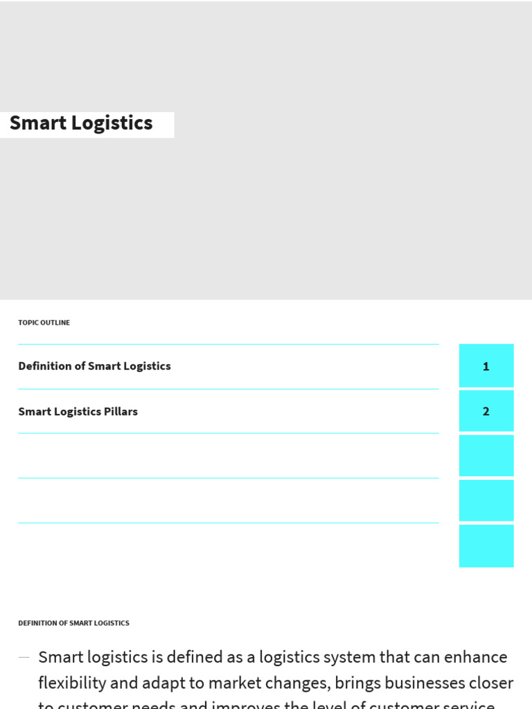 Smart Logistics | Download Free PDF | Logistics | Warehouse