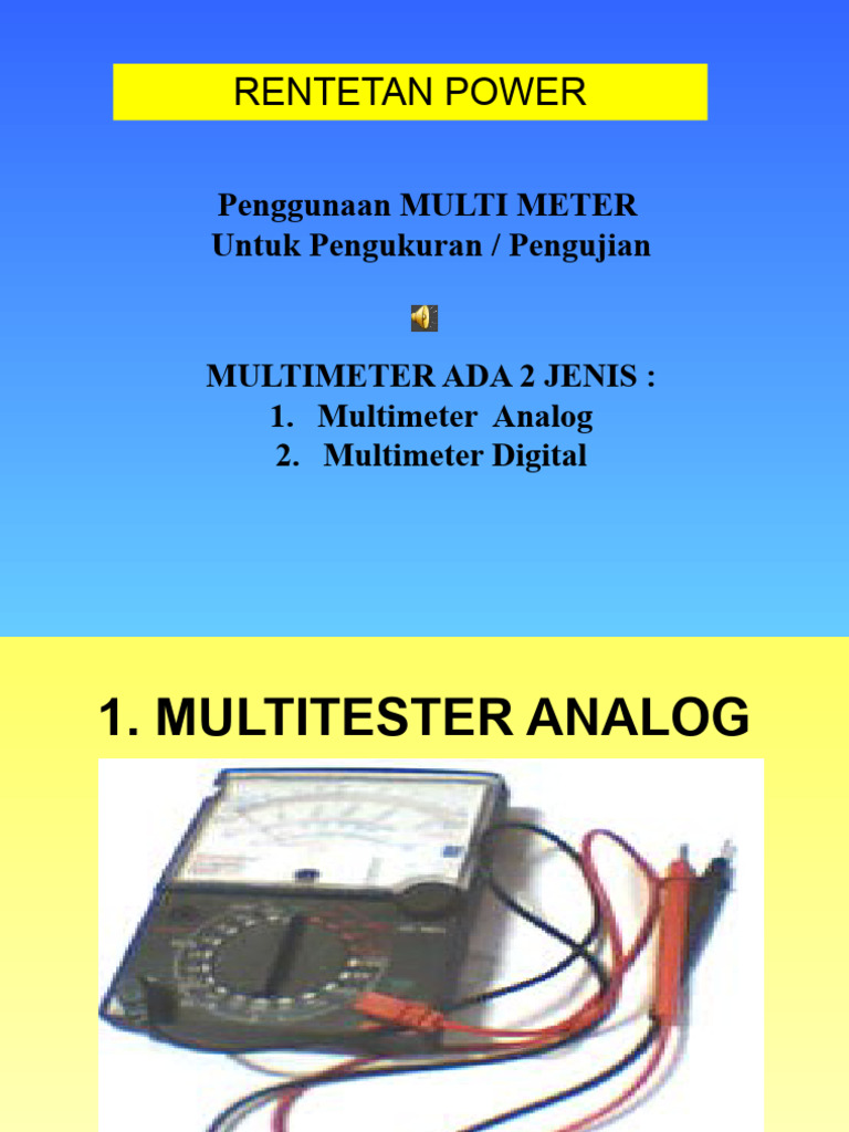 RENTETAN POWER Multimeter Digital & Analog | PDF