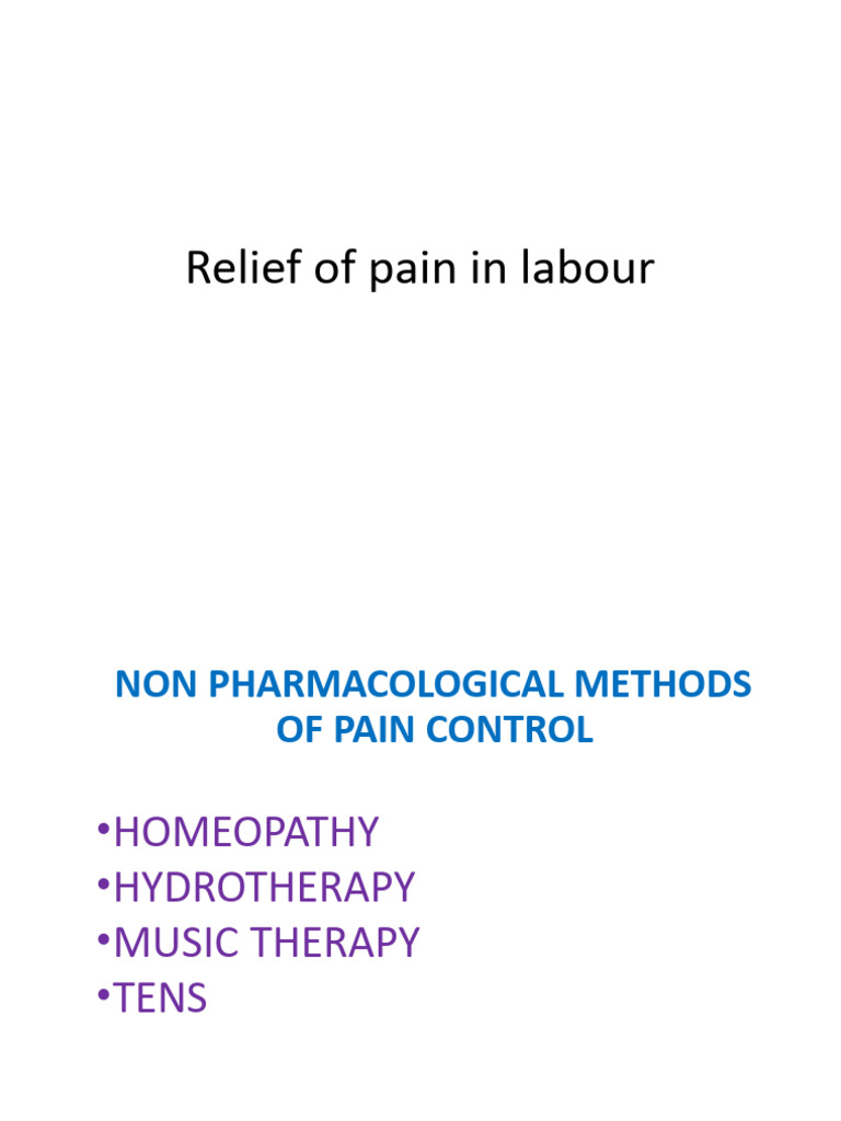 Non-Pharmacological Labour Pain Relief | PDF