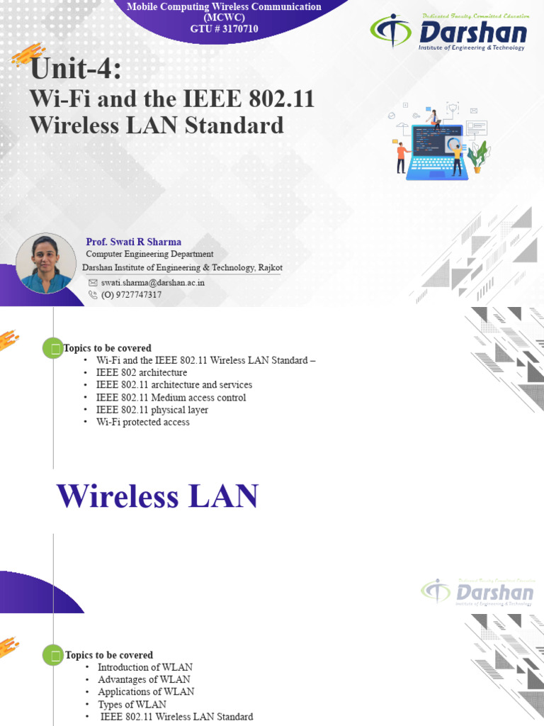 MCWC GTU Study Material Presentations Unit-4 10092021123145PM | PDF | Wireless Lan | Ieee 802.11