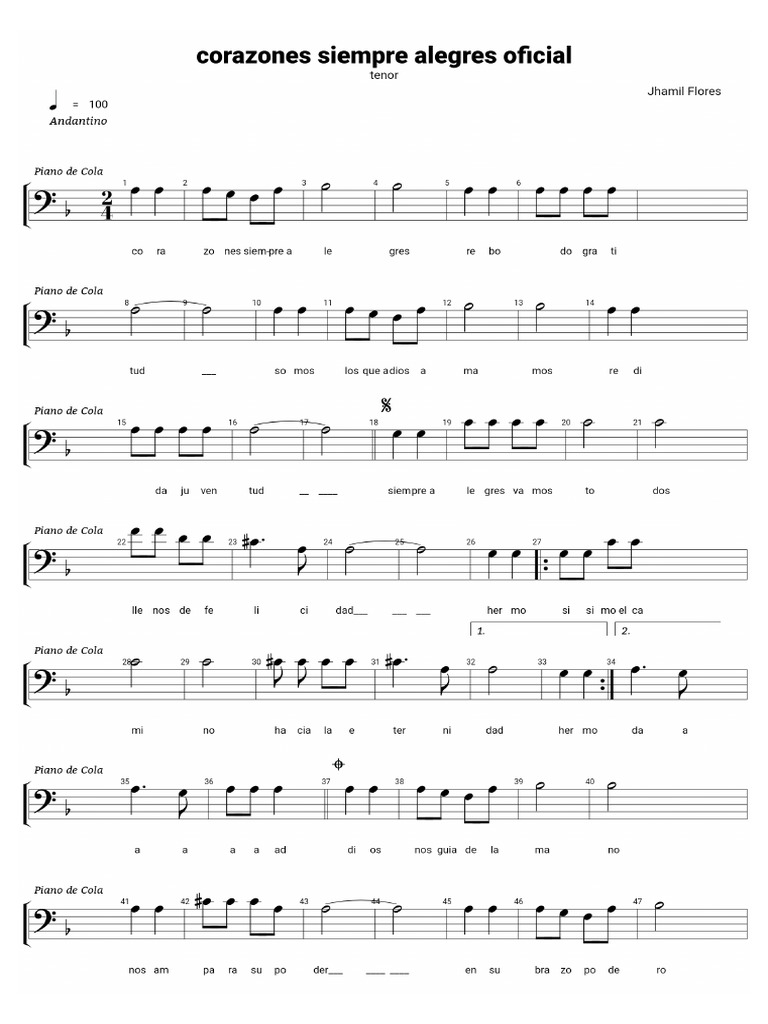 Corazones Siempre Alegre Tenor Oficial 20240306 204906 | PDF