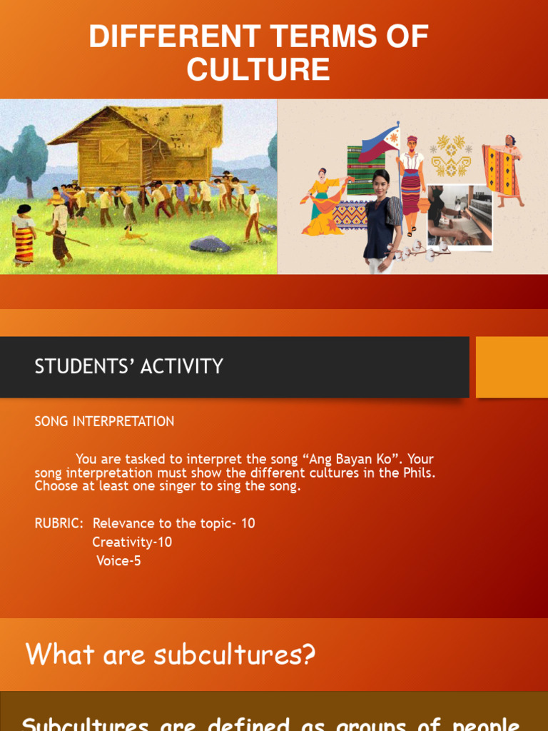 Different Terms of Culture | PDF | Multiculturalism | Popular Culture