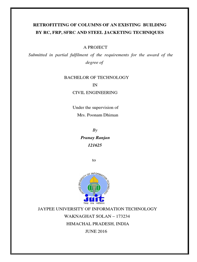 Retrofitting of Columns of An Existing Building by RC ERP FRP SFRC and ...