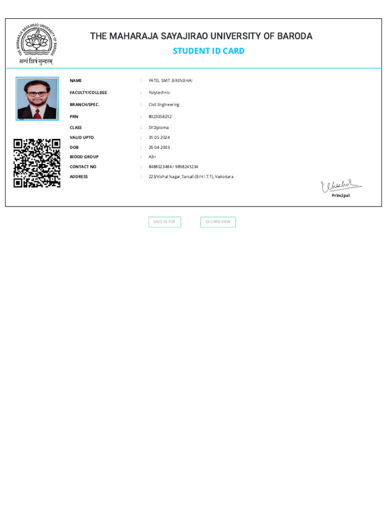 MSU Student ID Card Details | PDF
