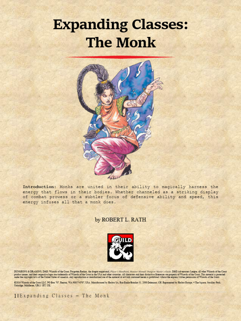 Expanding Classes (The Monk) | PDF | Grappling | Dungeons & Dragons