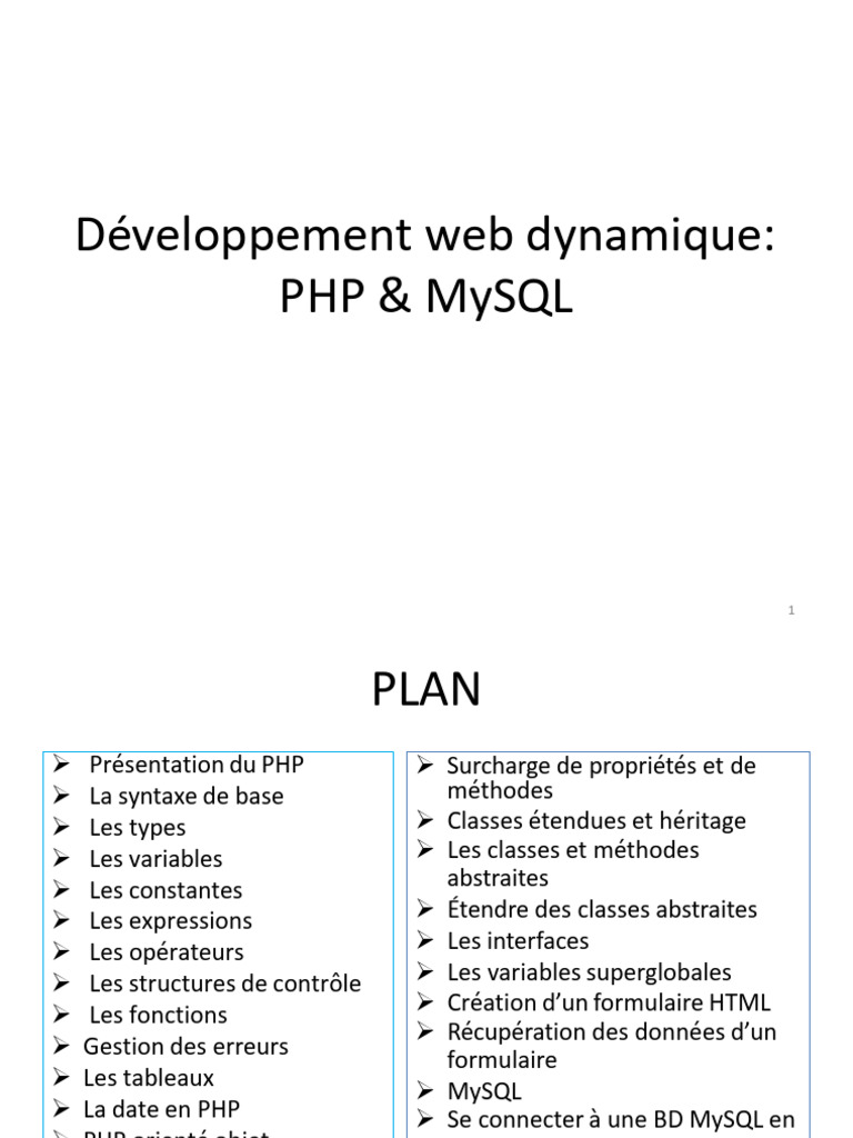 Developpement Web Dynamique-Part3 | PDF | PHP | Structure de contrôle