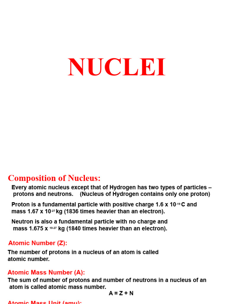 Understanding Atomic Nucleus Composition | PDF | Atomic Nucleus | Binding Energy