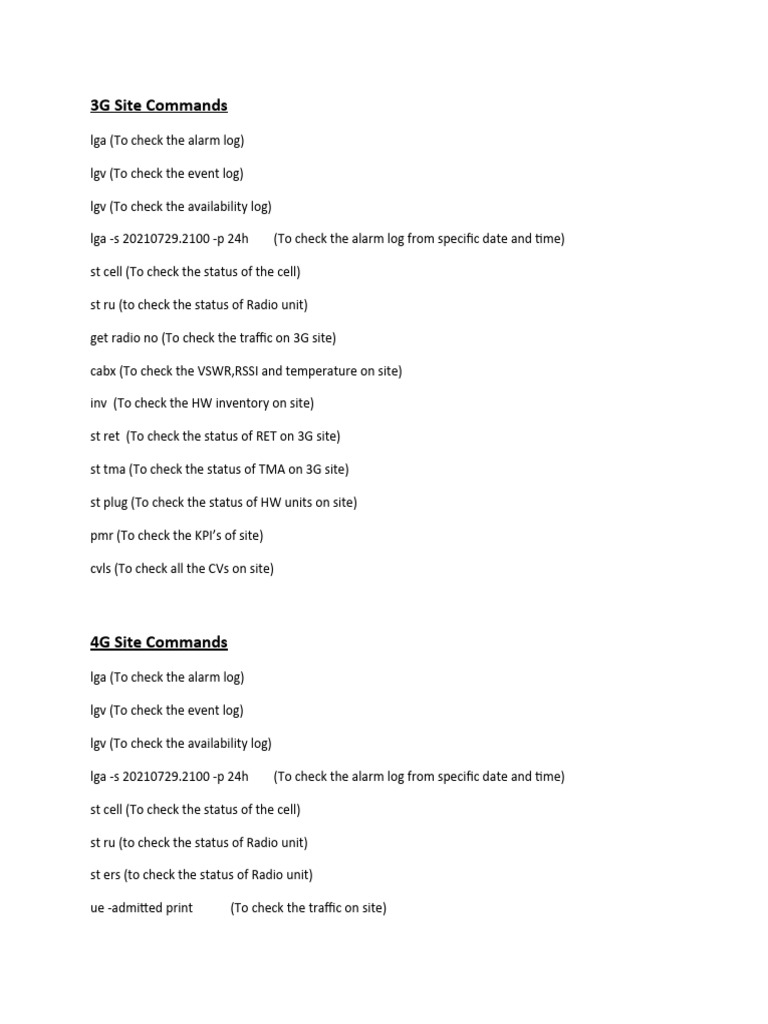 3G - 4G - 5G Commands | PDF | Telecommunications | Internet Protocols