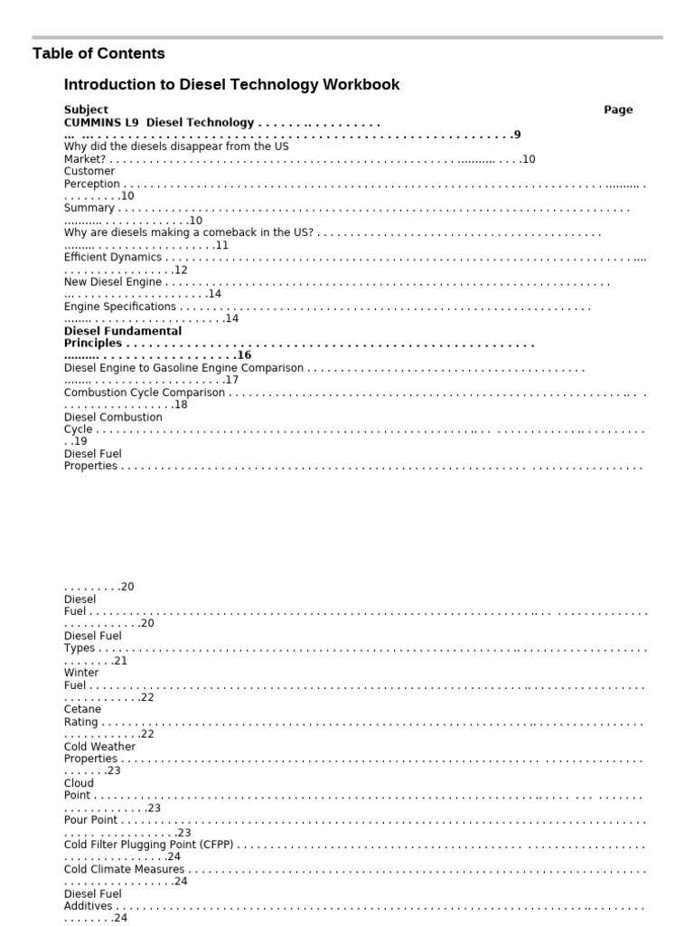 Cummins L9 C330D5 Introduction To Diesel Technology (PDF - Io) | PDF ...