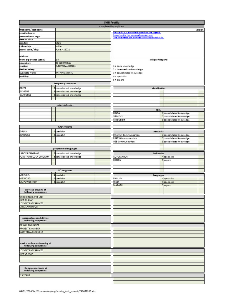 Skill Matrix | PDF | Computing | Computer Science
