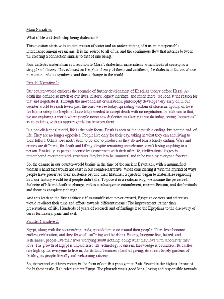 Counter Fiction Narrative | PDF | Dialectic