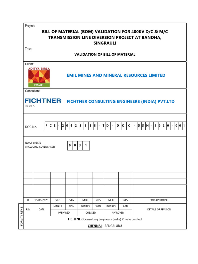 FCE 20423118 TD DOC DSN 1920 001 Design Validation Report.16.08.23 | PDF