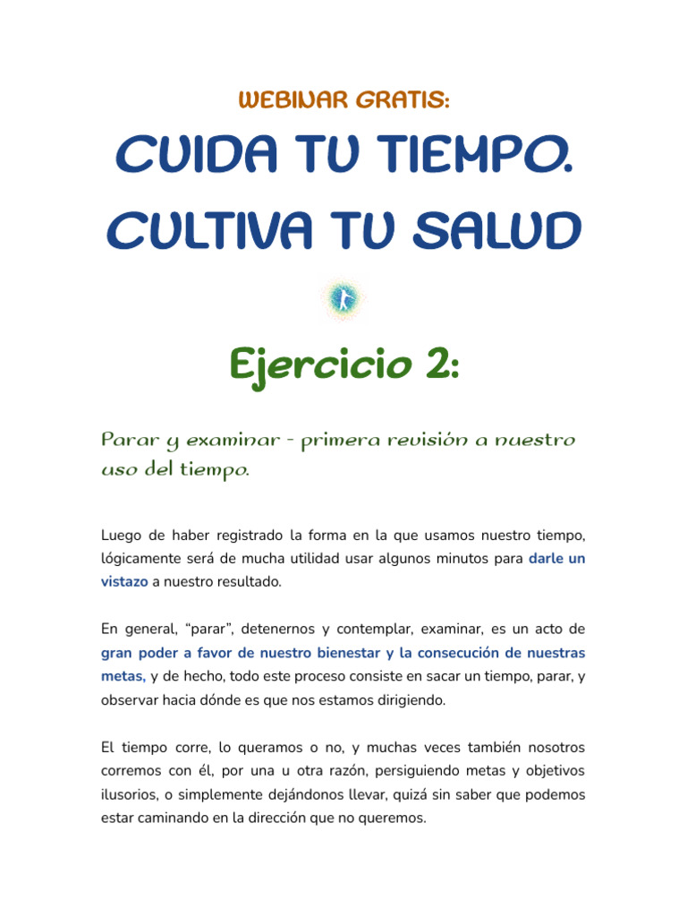 Ejercicio 2 - Cuida Tu Tiempo - Cultiva Tu Salud | PDF