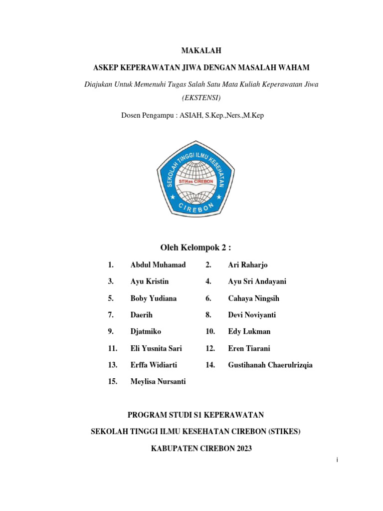 Askep Keperawatan Jiwa Waham | PDF