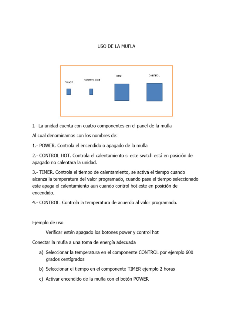 Uso de La Mufla Thermoconcept | PDF