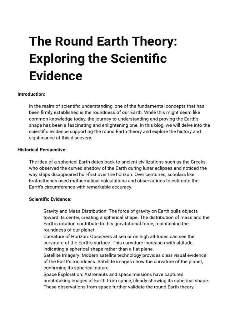 The Round Earth Theory | PDF | Moon | Earth