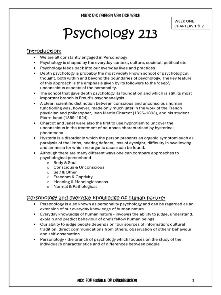 Understanding Personology in Psychology | PDF | Id | Psychology