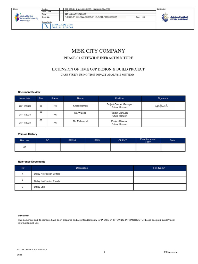 EOT Narrative Report for OSP Project | PDF | Consultant
