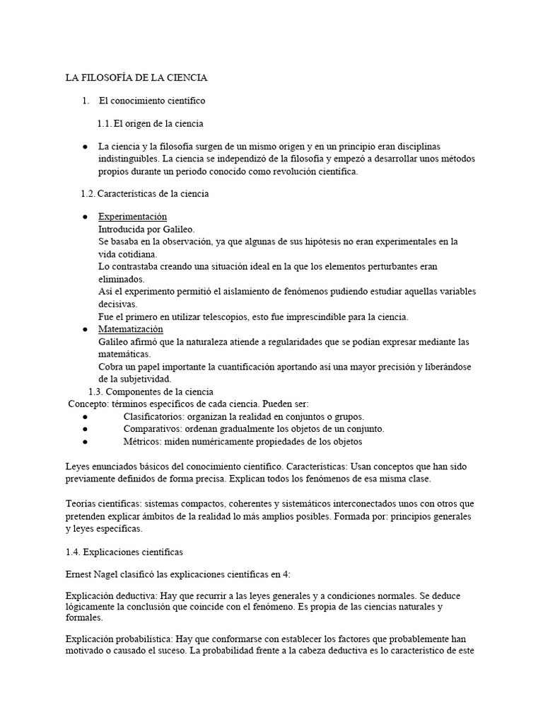 Filosofía y Método Científico | PDF | Hipótesis | Teoría