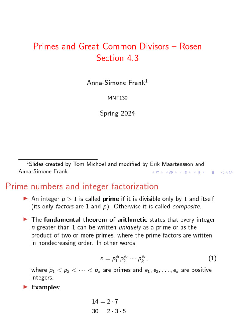 Lecture 4 3 | PDF | Prime Number | Mathematical Logic