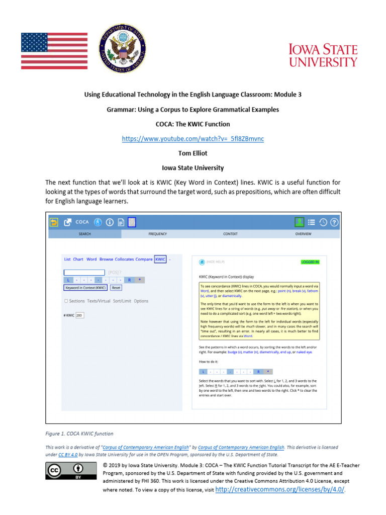 3 - 02 COCA KWIC Function Transcript | PDF | English Language | Preposition And Postposition